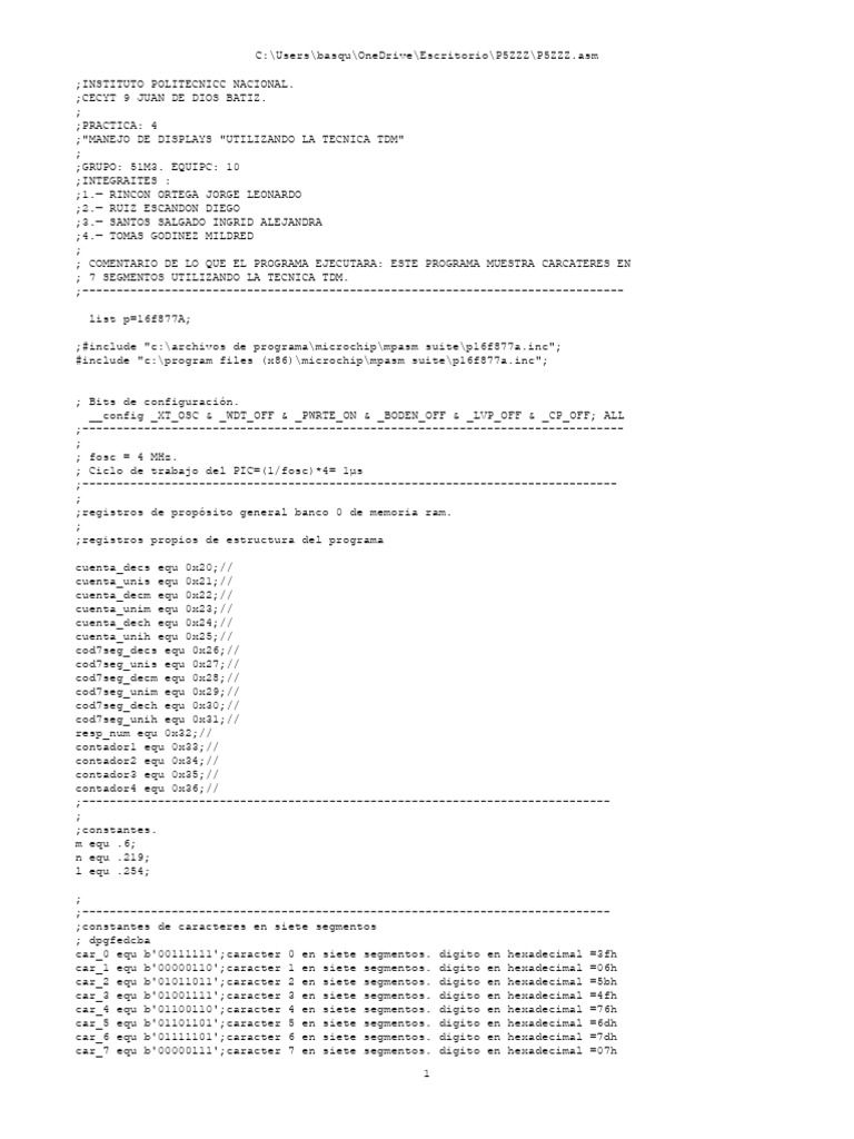 Codigo P5 | PDF | Arquitectura X86 | Equipo de oficina