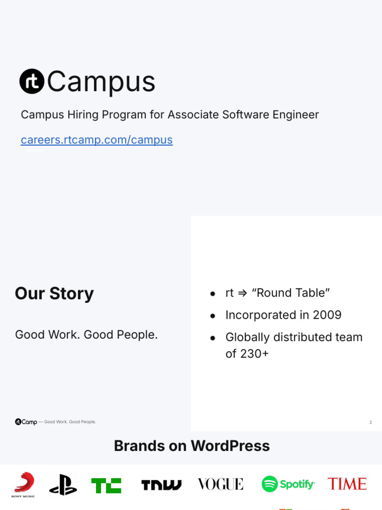 (Rtcamp) Associate Software Engineer Slide Deck 2025 | PDF