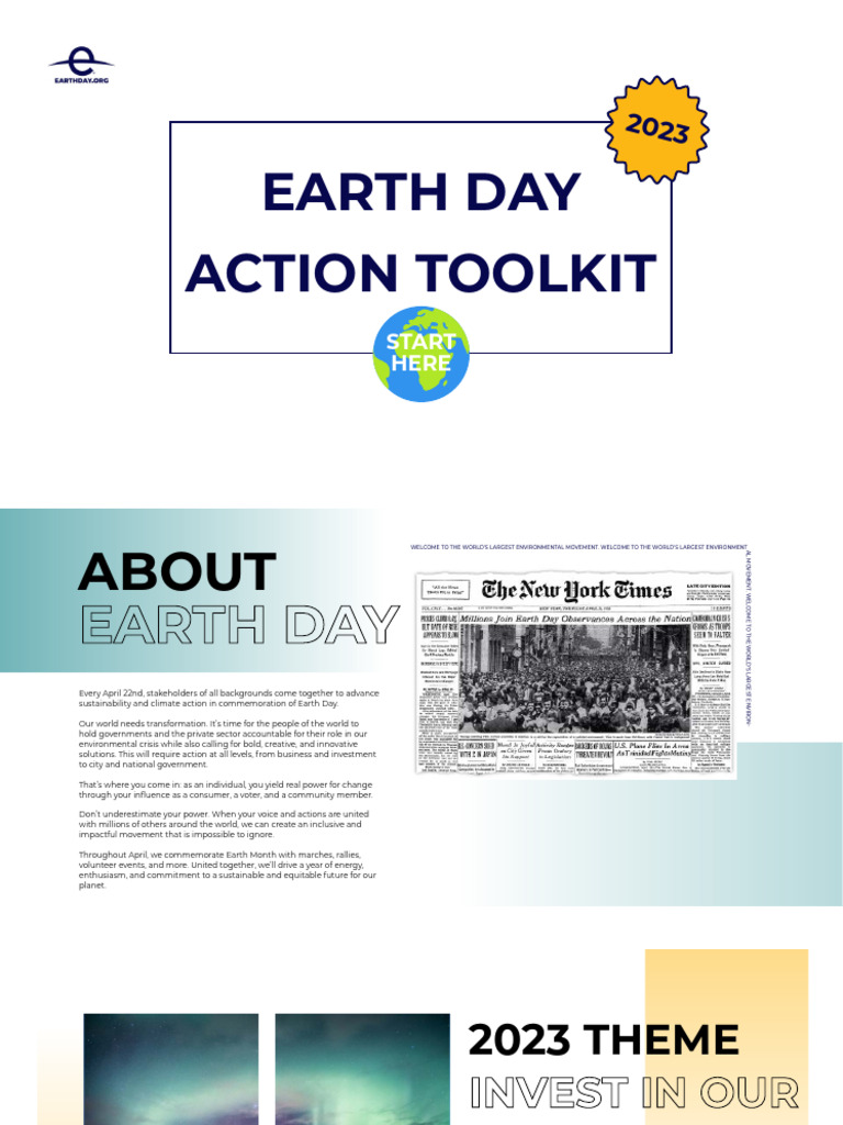 Earth Day 2023 Action Toolkit Guide | PDF | Sustainability | Efficient ...
