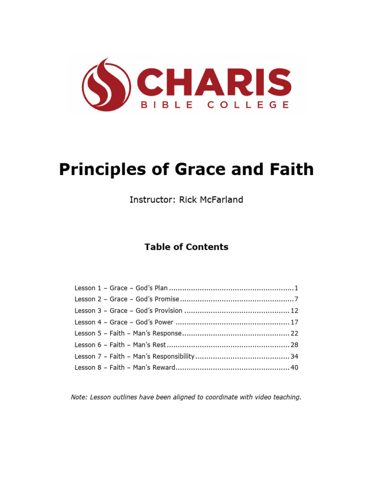 Principles of Grace and Faith | PDF | Grace In Christianity | Covenant ...