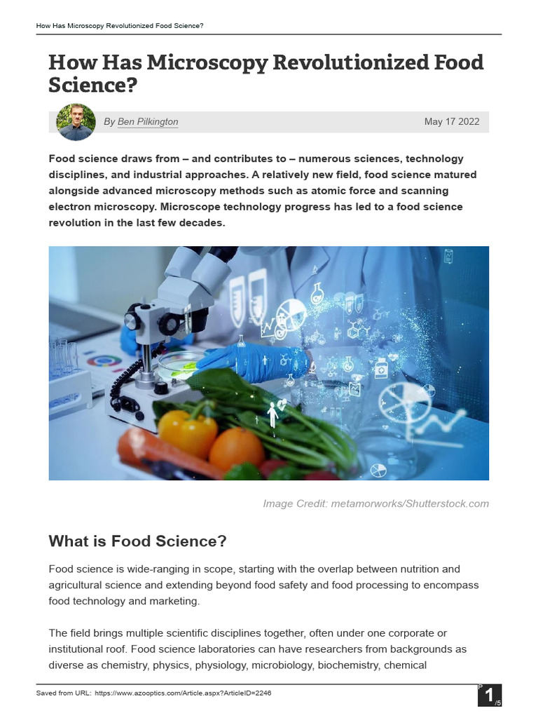 How Has Microscopy Revolutionized Food Science | PDF | Microscopy ...