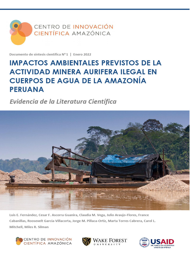 2022.03.14 - DSC 1 - Impactos Ambientales Previstos Actividad Minera Ilegal en Cuerpos de Agua ...