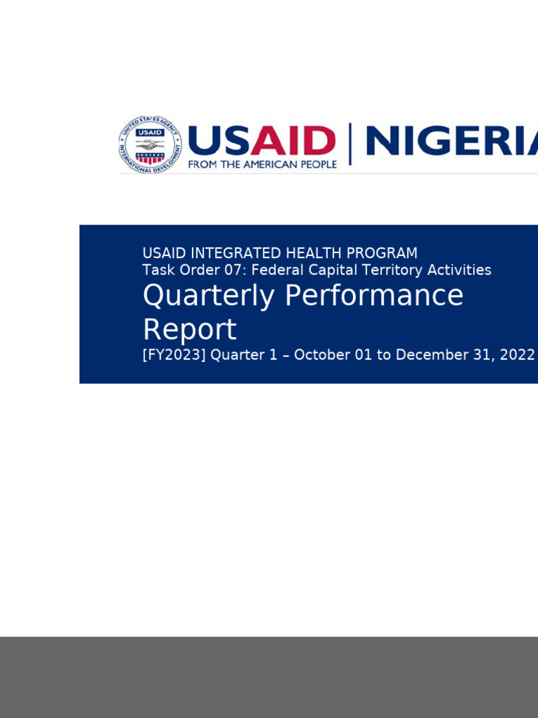 Working Doc-IHP To 07 Quarterly Performance Report - FY23 Q1 - V1 | PDF | Health Care | Family ...