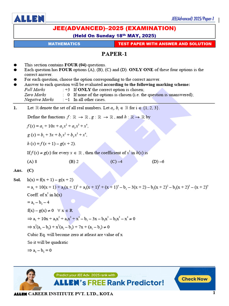 Mathematics Sol Paper 1 | PDF | Variance | Mathematics