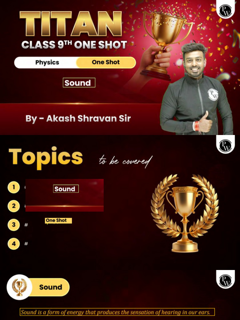 Sound - Class Notes - Titan - ICSE 9th One-Shot | PDF