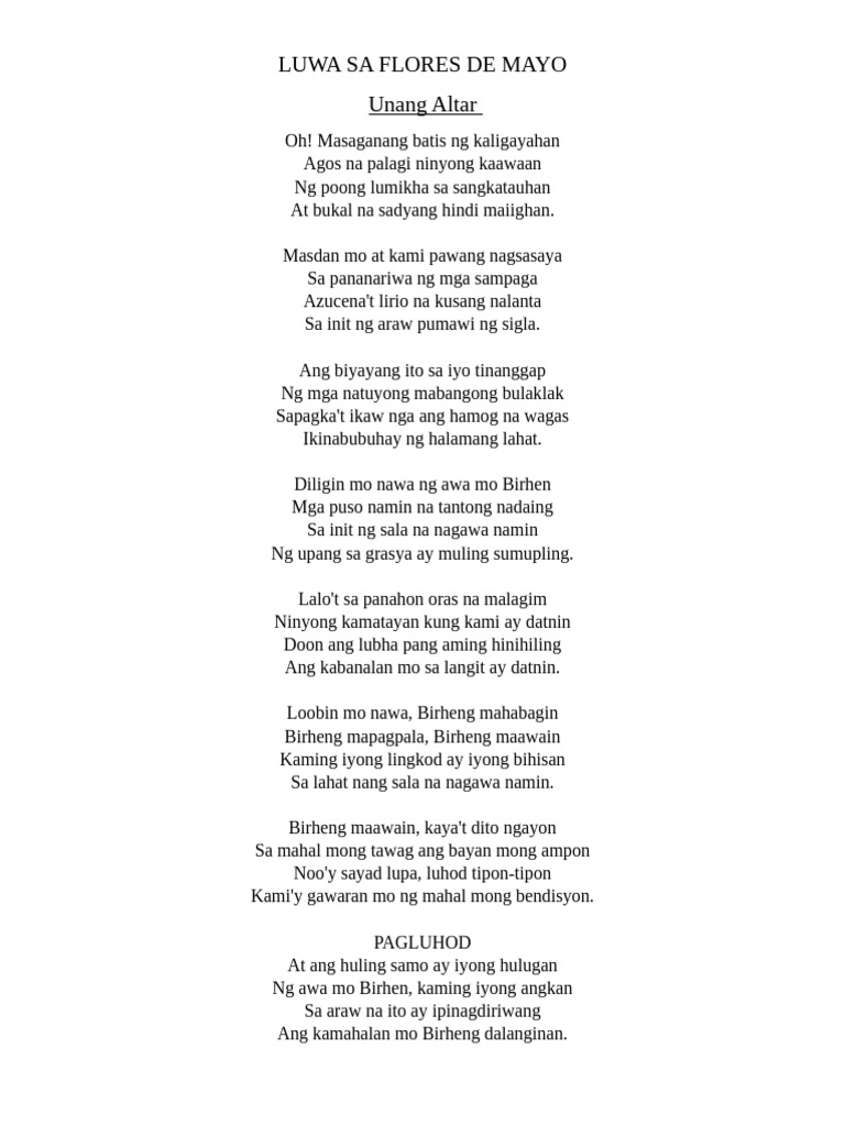 Luwa Sa Flores de Mayo | PDF