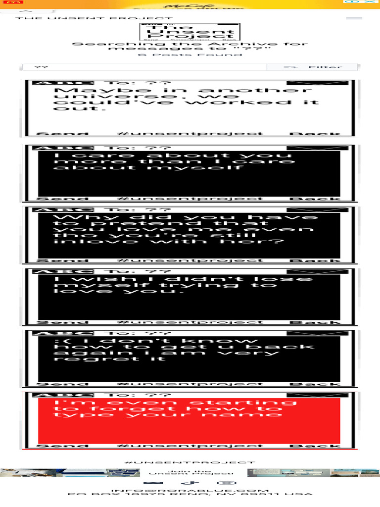 Unsent Project Archive - The Unsent Project | PDF