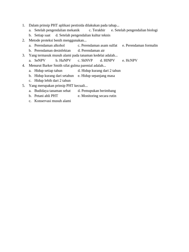 Prinsip PHT dan Metode Perlindungan Tanaman | PDF
