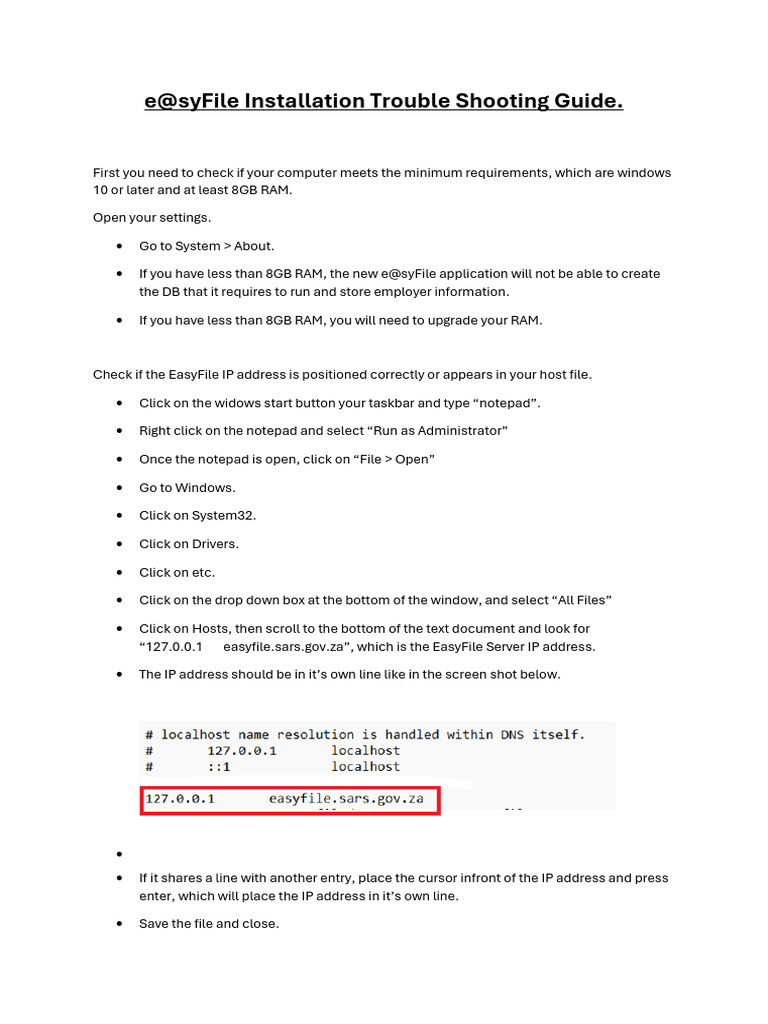 EasyFile Thin Client Troubleshooting Guide | PDF | Computer ...