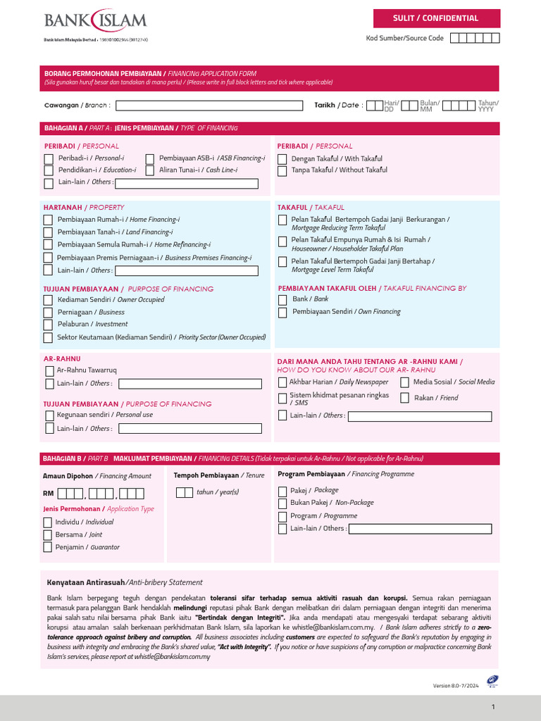 Financing Application Form Version 8.0 7 2024 | PDF