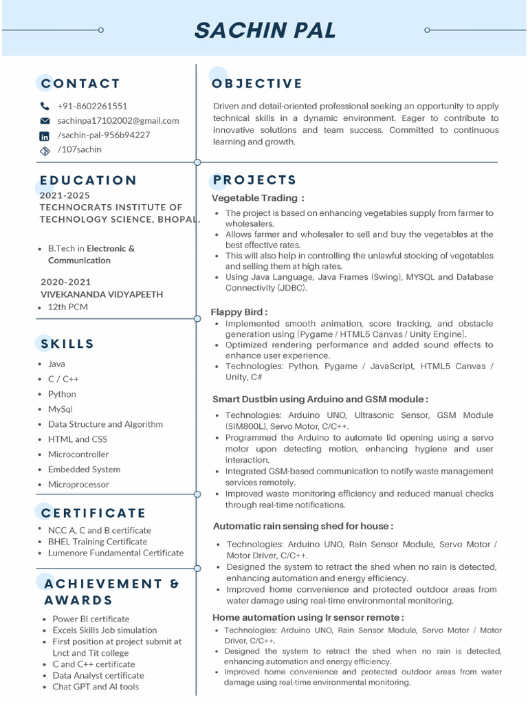 Sachin Resume PDF | PDF