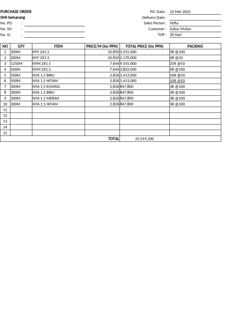 Format PO Untuk Sales-5 | PDF