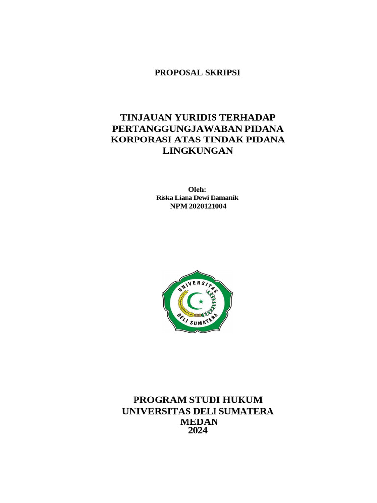Cover PROPOSAL SKRIPSI | PDF