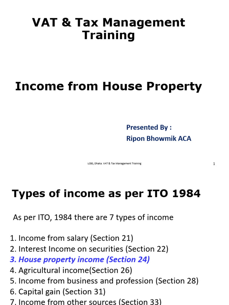 Class 10_Tax_Income from House Property_15 May 23 | PDF | Taxes | Value ...