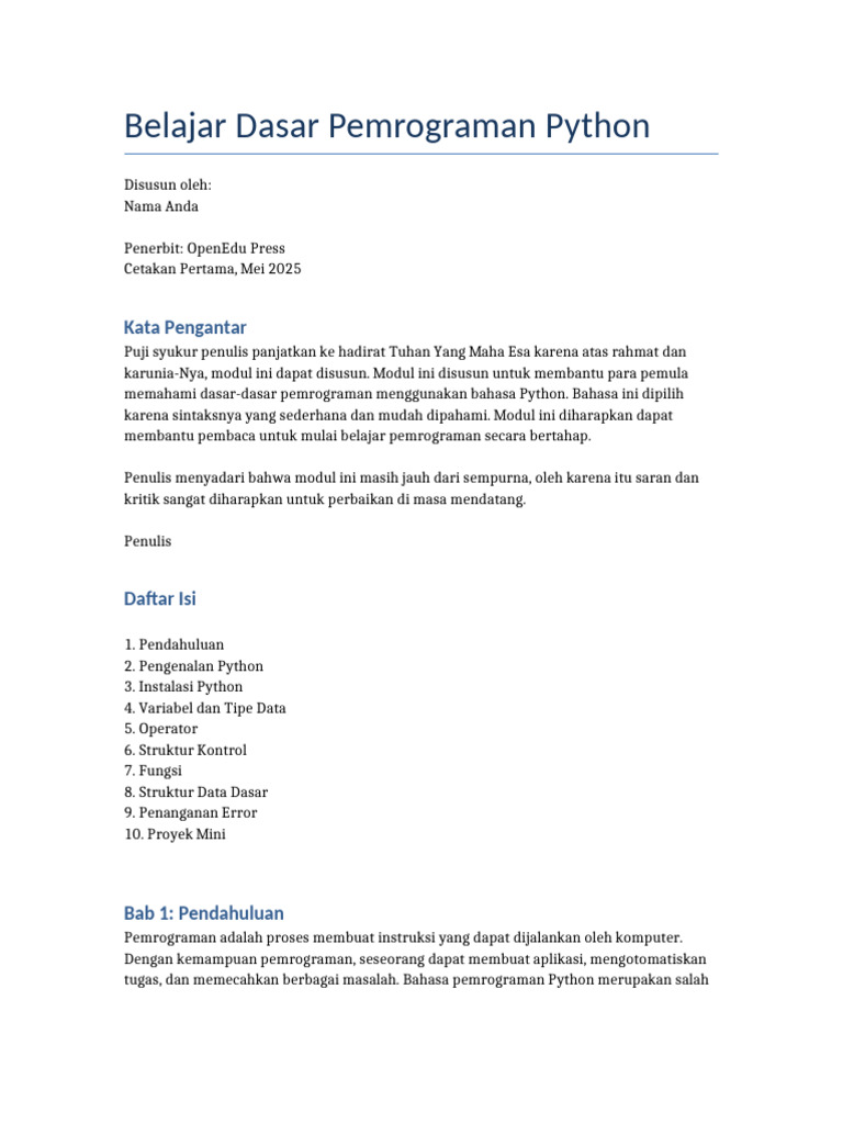 Modul Python Dasar | PDF