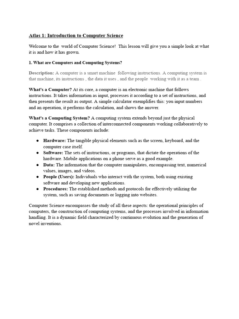 Atlas 1 _ Introduction to Computer Science | PDF