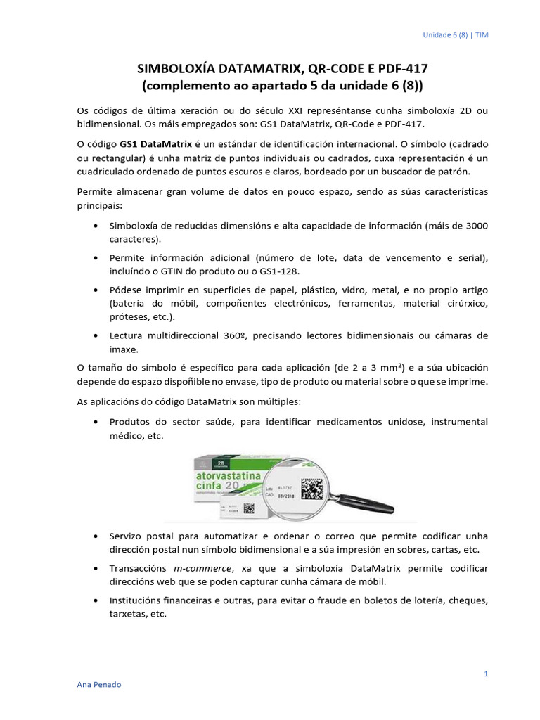 Simboloxía Datamatrix | PDF