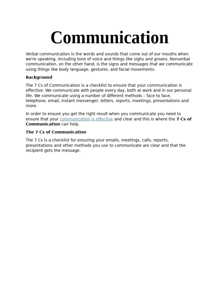 Mastering the 7 Cs of Communication | PDF | Communication | Human ...