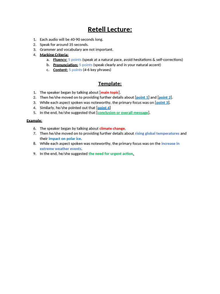 Retell Lecture | PDF