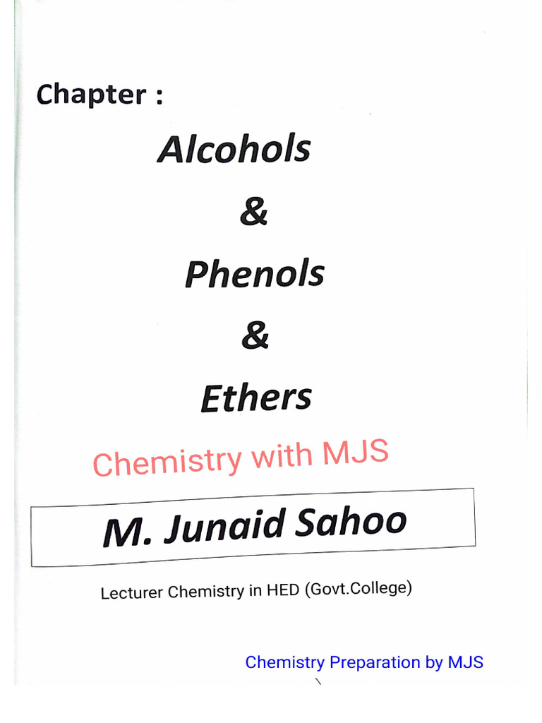 Alcohols, Phenols, Ethers by MJS | PDF