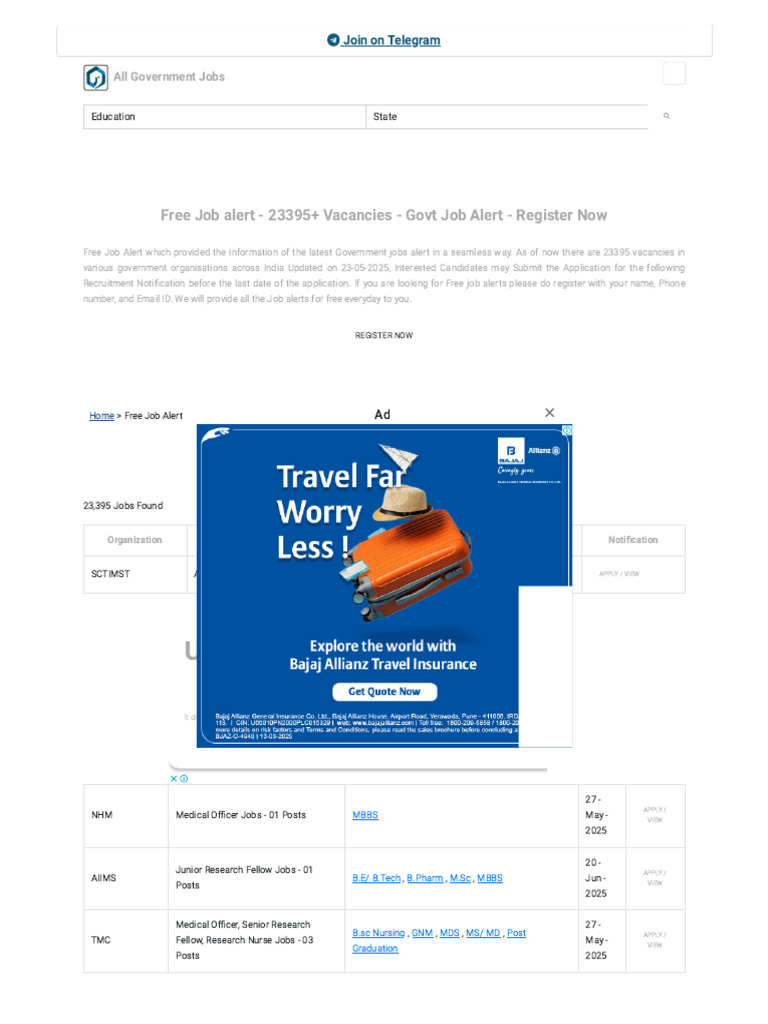 Free Government Job Alerts 2023 | PDF | Employment | Recruitment