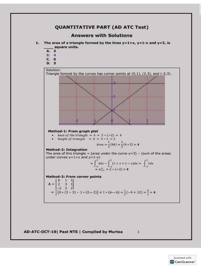 Important Math MCQ For PAA Exam | PDF