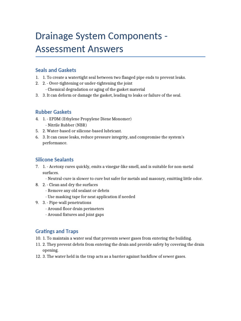 Drainage Assessment Answers | PDF | Sanitary Sewer | Pipe (Fluid ...