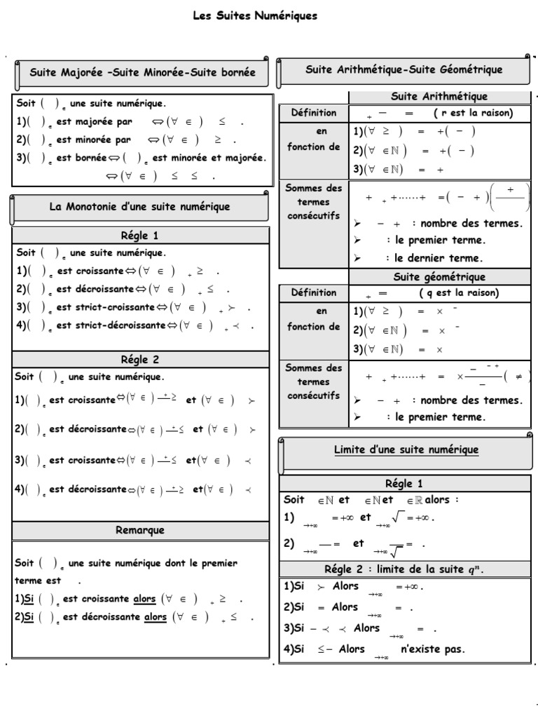 Suites Numériques : Convergence et Monotonie | PDF | Séquence ...