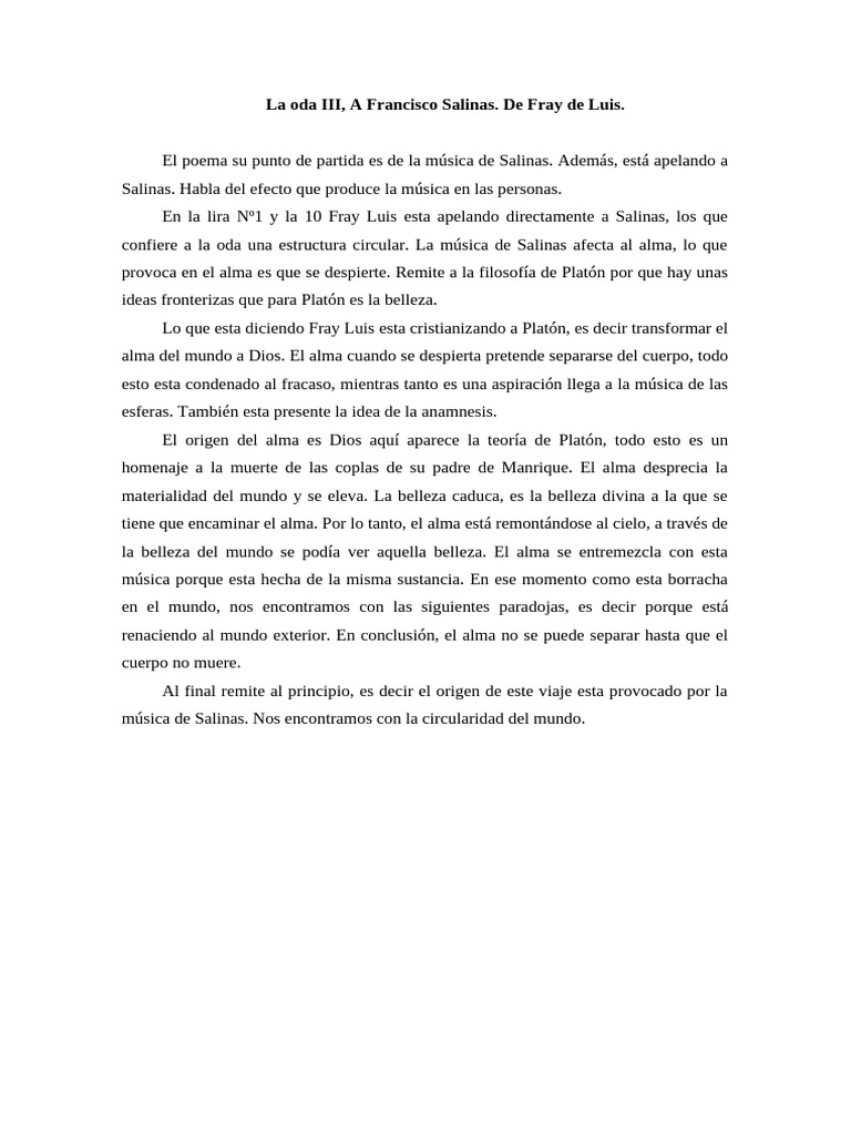 Oda III: La Música y el Alma | PDF