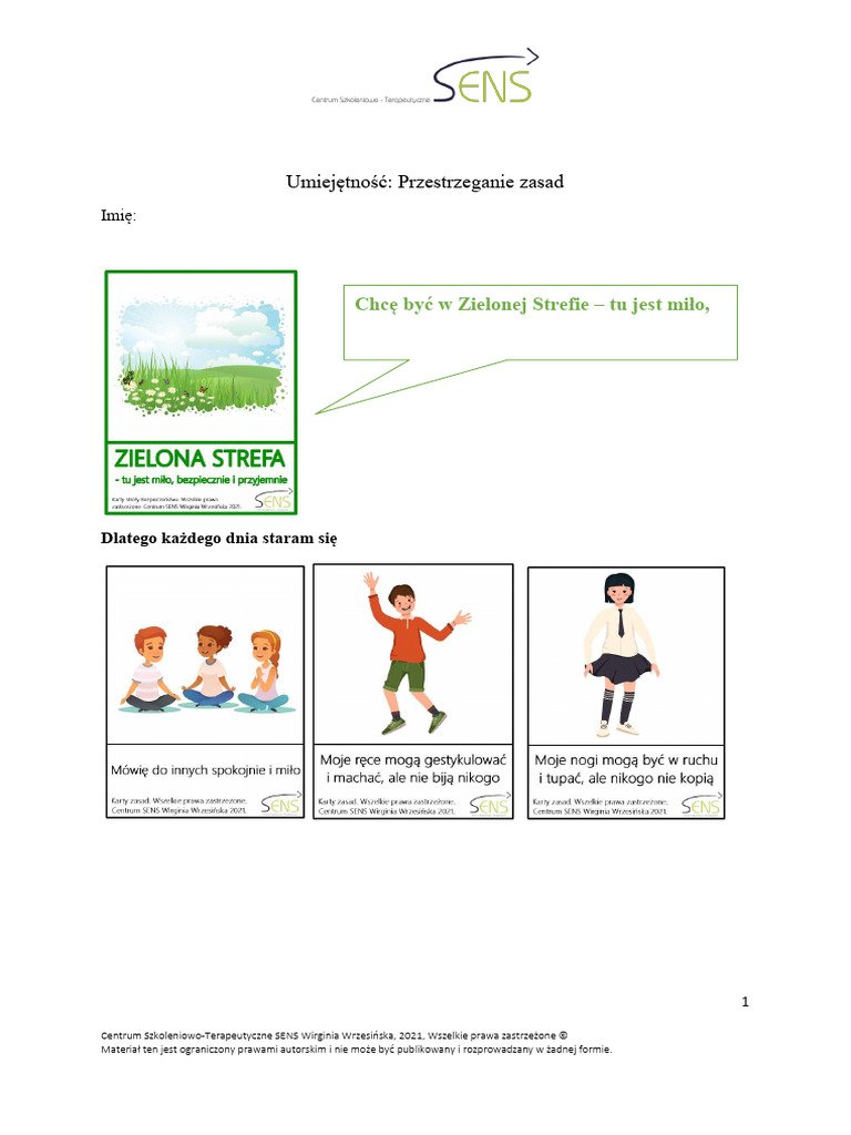 Karta Wyzwania Chcemy Byc W Zielonej Strefie 2508906 | PDF