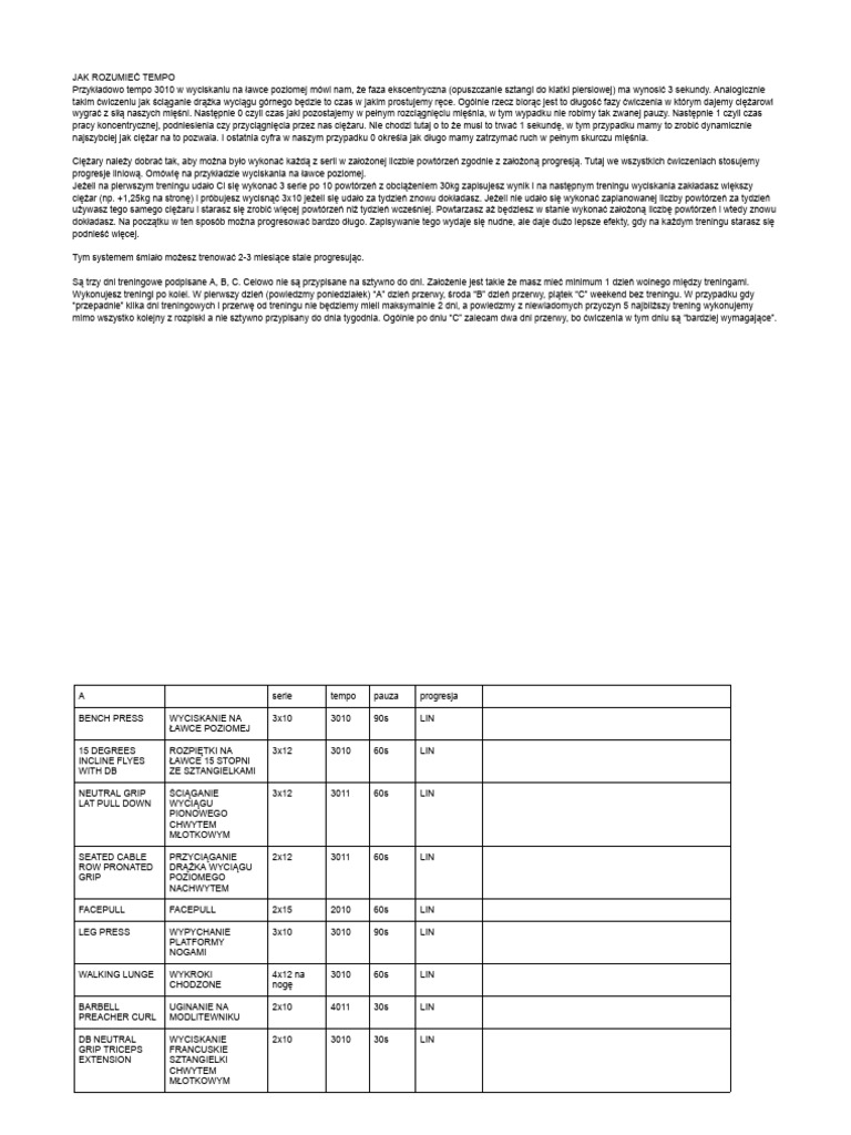 Plan FBW Dla Kamila | PDF