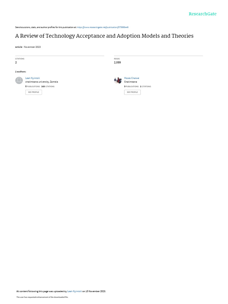 Technology Acceptance Model | PDF | Attitude (Psychology) | Behavioural ...