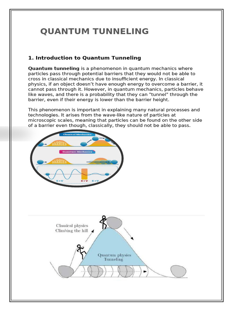 QUANTUM TUNNELING Assignment | PDF | Quantum Tunnelling | Quantum Mechanics