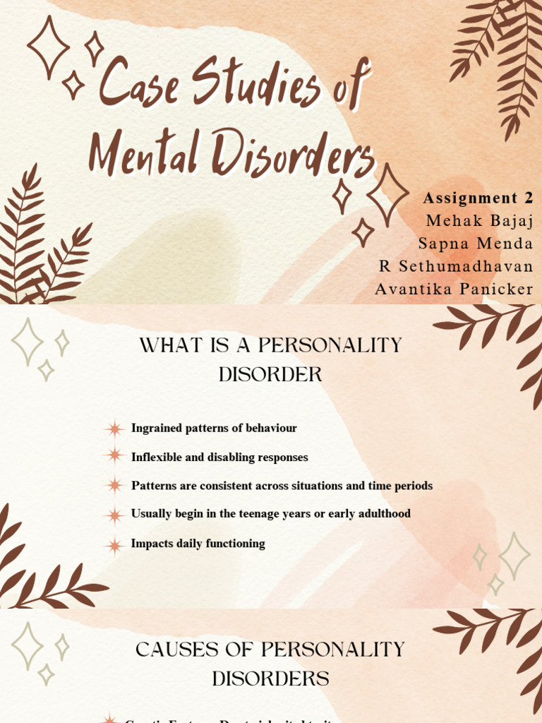 Case Studies of Mental Disorders | PDF | Personality Disorder | Mental ...