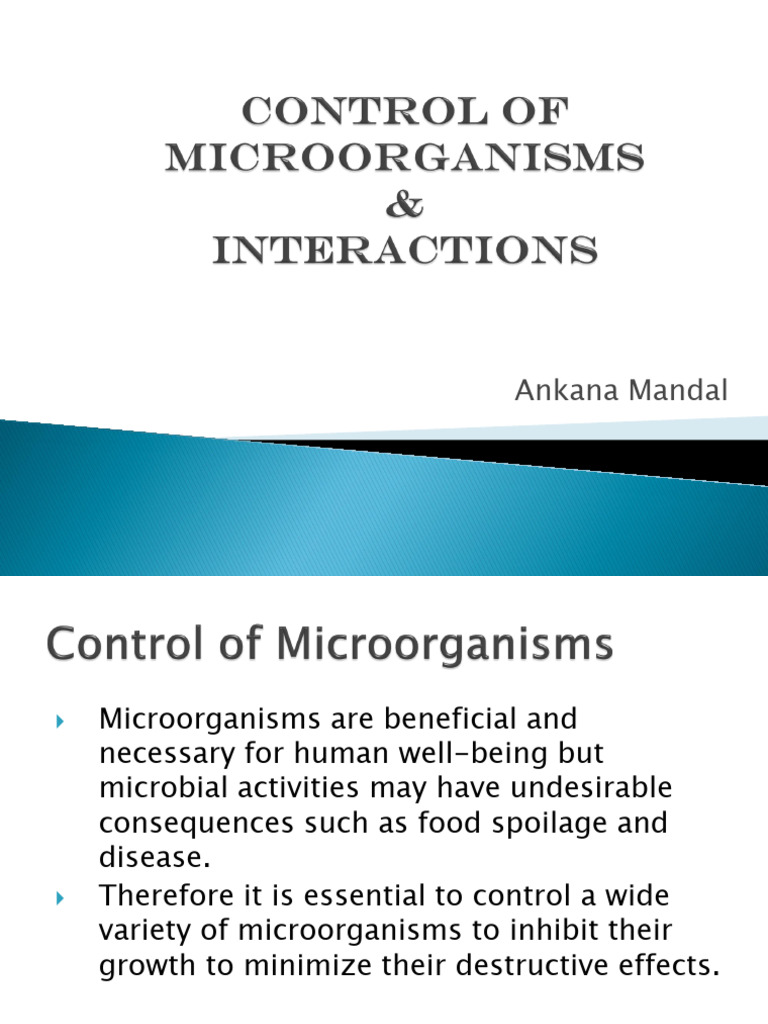 Control and Interactions of Microorganisms | PDF | Disinfectant ...