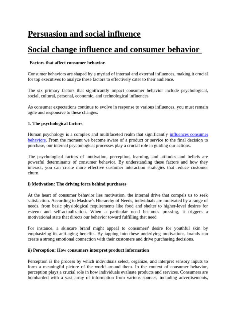 Persuasion and Social Influence | PDF | Consumer Behaviour | Behavior