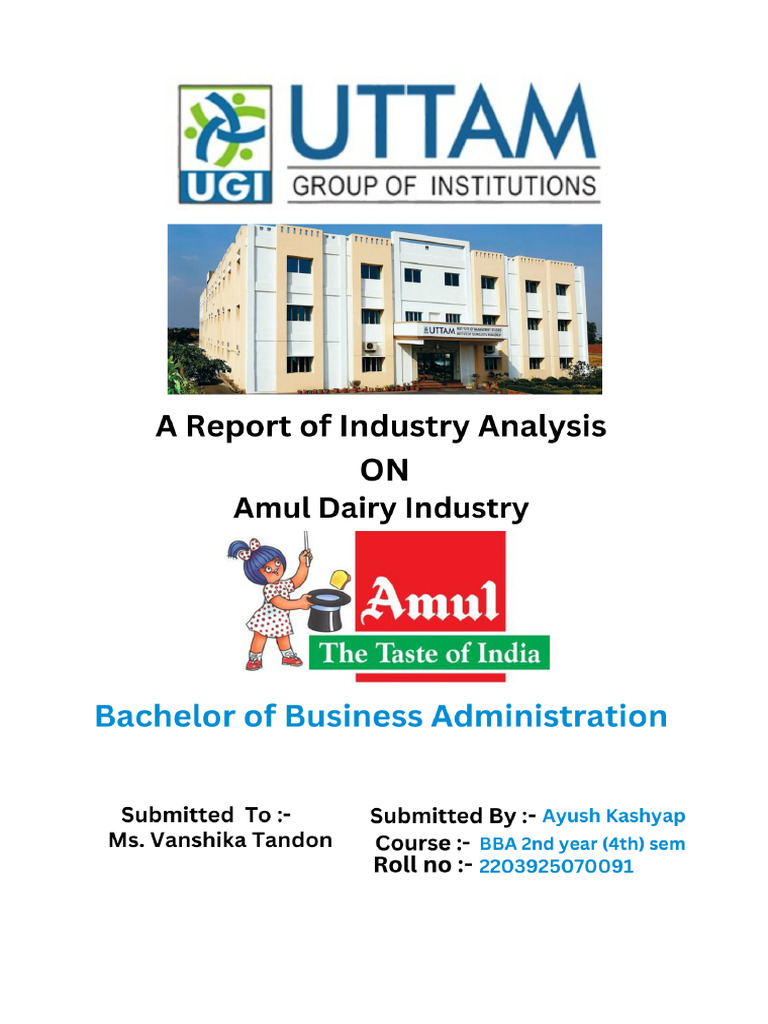 Project Analysis of Amul . | PDF