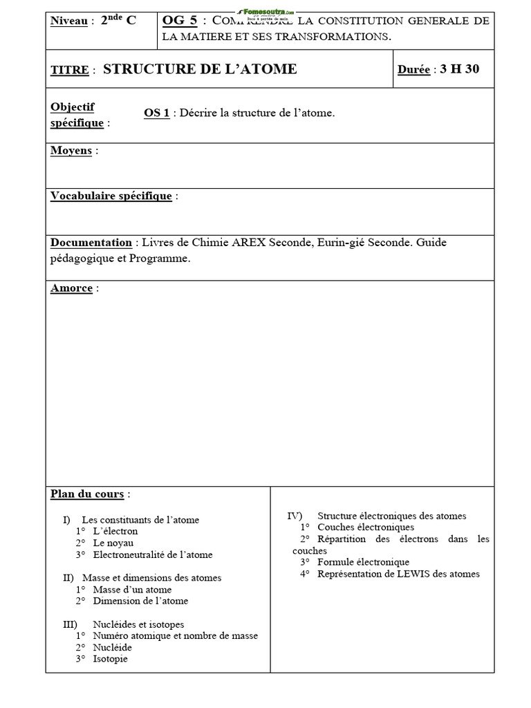 Chap. 2 Structure de L'atome | PDF