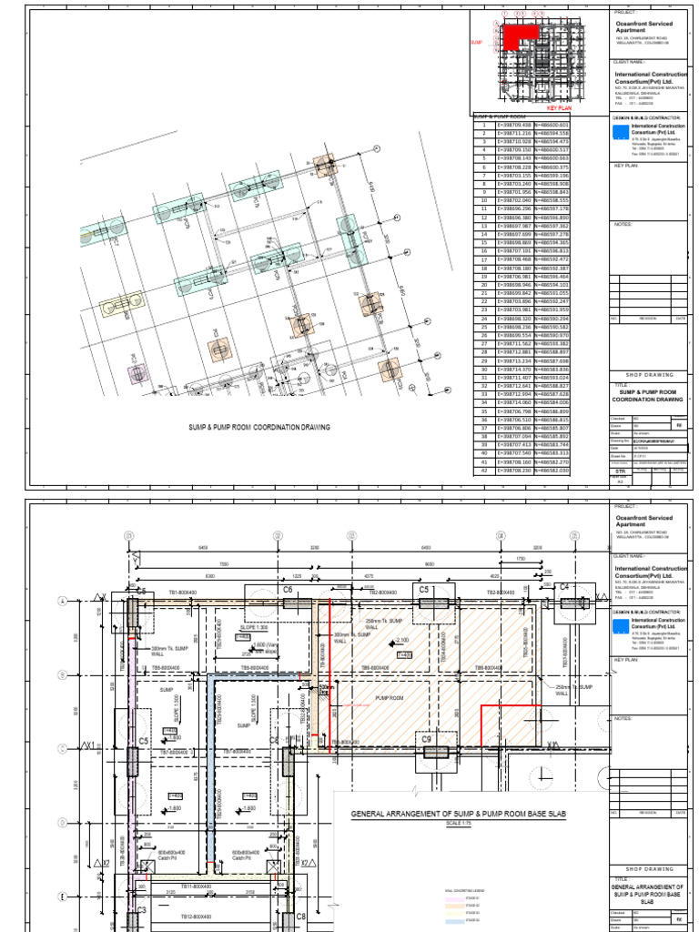 Under Ground Water Sump Shop Drawings | PDF