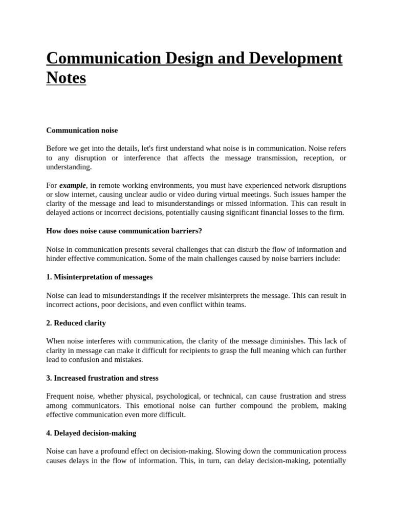 Overcoming Communication Noise Challenges | PDF | Online Advertising ...