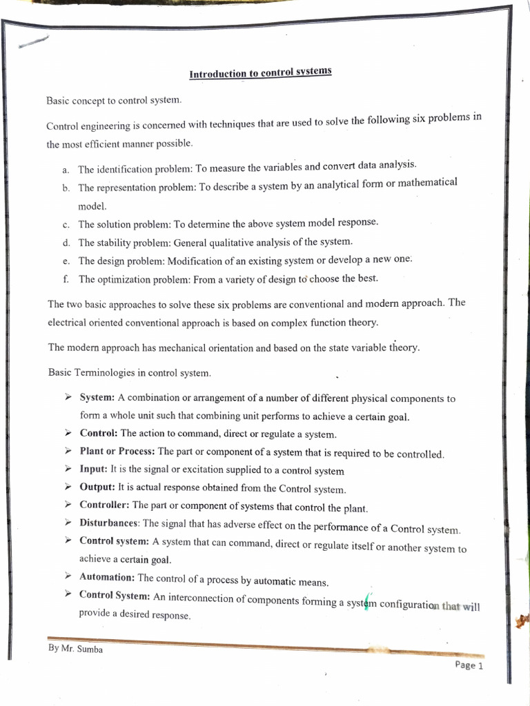 Introduction To Control System | PDF | Feedback | Control Theory