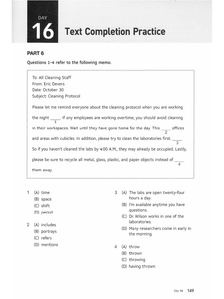 TOEIC Reading. Part 7 | PDF