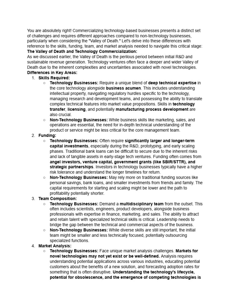 Commercialization of Technology Require Different .. | PDF | Innovation ...