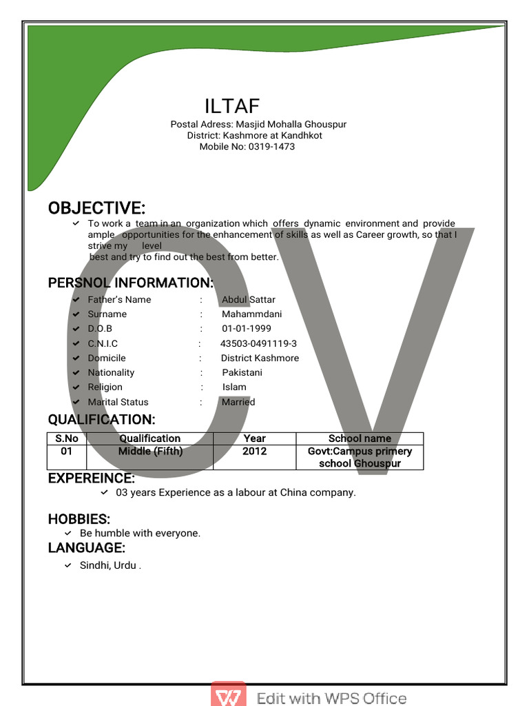 Aftab CV | PDF