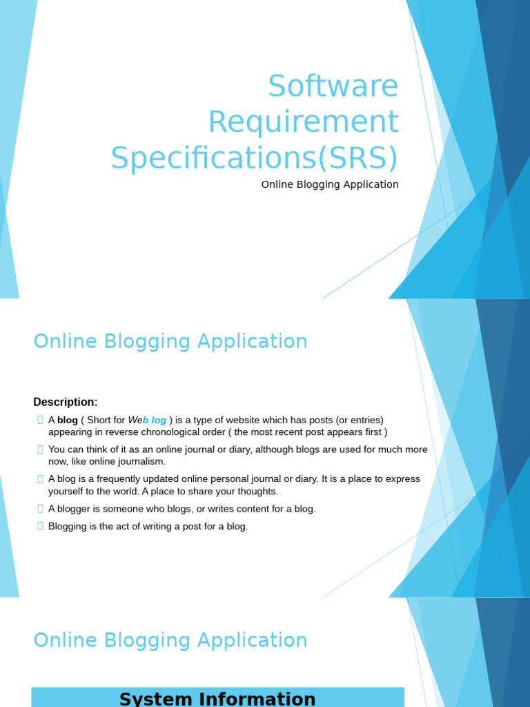 Online Blogging Application SRS Document | PDF | Blog | World Wide Web
