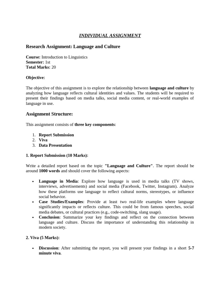 Assignment Language and Culture 07052025 012437pm | PDF | Social Media ...