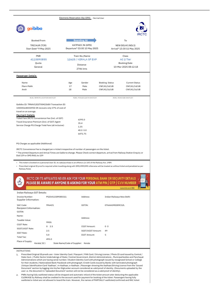 TRNAV12GI70042268V Ticket - PDF 20250505 215834 0000 | PDF | Identity Document | Payments