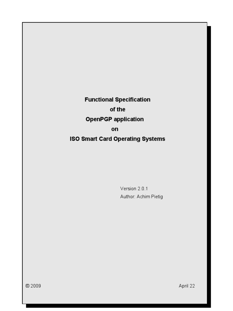 Openpgp Card 2.0 | PDF | Key (Cryptography) | File Format
