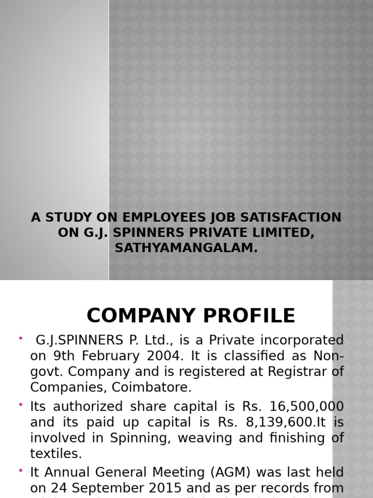 Job Satis GJ Spin PPT 2025 | PDF | Sampling (Statistics) | Job Satisfaction