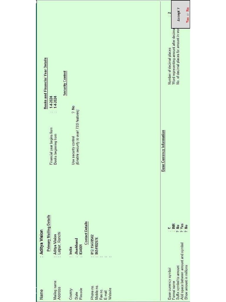 Aditya Vision Tally Case Scenario | PDF